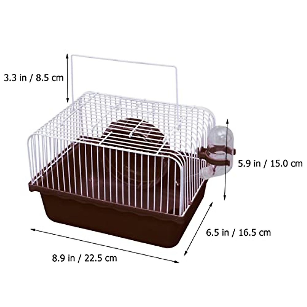 Gerbil Carrier Hamster Cage Portable Travel Rat Cage with Handle Gerbils Cages Small Animal Carry Case Pets House Habitats for Going Out Traveling (Coffee) Chinchilla Carrier