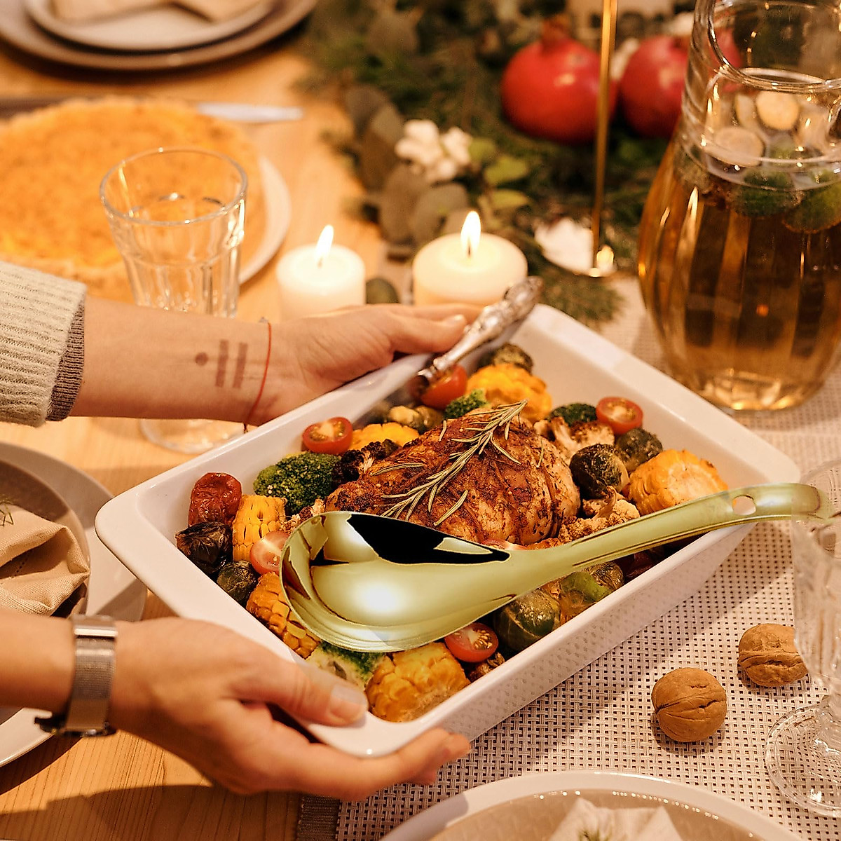 9 Inch Gold Stainless Steel Rice Spoon Paddle, Metal Rice Spatula Scoop, Non-Stick Rice Cooker Spoon, Soup Ladle Rice Scooper Spoons for Serving Cooking Kitchen Utensil