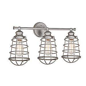 Design House 519728 Ajax 3 Light Vanity Light, Galvanized Steel Finish