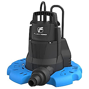 FLUENTPOWER Automatic Pool Cover Pump, 1/4 HP 2310GPH Submersible Water Removal Pump, with Check Valve Adapter, for Swimming Pool, Hot Tub, Boat Covers, Water Beds, Rooftop, Shallow Pit Water