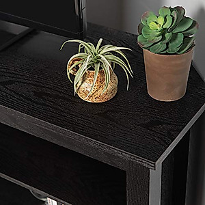 Walker Edison Maxwell Classic 2 Shelf Corner TV Stand for TVs up to 65 Inches, 58 Inch, Black