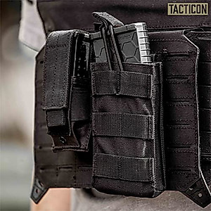 Tacticon R1 BattlePouch | Single Rifle Mag Pouch | Combat Veteran Owned Company | Molle Single Double Triple Rifle Magazine Holster for Ammo | Tactical Bag Accessories Holder (Black, 1 Rifle Mag)…