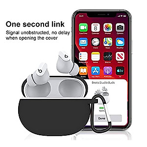 Maidea Case Cover Compatible with New Beats Studio Buds – True Wireless Noise Cancelling Earbuds, Anti-Fall Protective Cover for New Beats Studio Buds (Black)