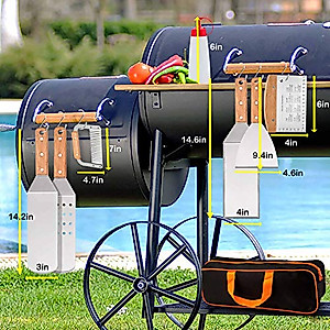 Leonyo Flat Top Grill Accessories, 9 Pcs Griddle Spatulas Heavy Duty Griddle Accessories with Metal Spatula, Hamburger Turner, Grill Scraper for Outdoor Kitchen BBQ Hibachi Camping