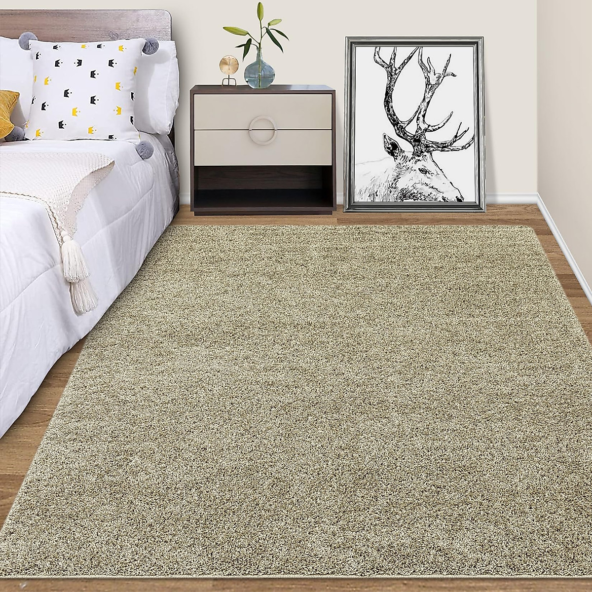 GlowSol Area Rug 9x12 Shag Rugs Fuzzy Plush Rug Large Rug Stain Resistant Carpet Shag Non Slip Area Rug for Living Room, Bedroom, Dining Room Pet Friendly High Traffic Non-Shedding Rugs