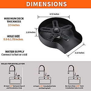 OWOFAN Drinking Water Faucet with Glass Rinser Matte Black Product Bundles