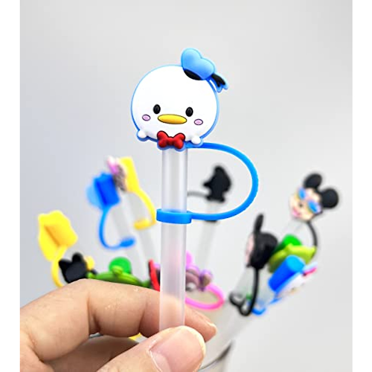 20Pcs Reusable Themed Party Straw Cap Silicone Reusable Drinking Straw Cover Lids Dust-Proof Straw Plugs for Straw Tips for Home Kitchen Accessories Party Decoration Funy Gifts