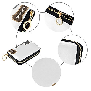 Grey Miniature Schnauzer Dog Bone Isolated on WhiteGrey Credit Card Coin wallet, RFID Blocking Compact Women Leather Card Holder, Key Change Organizer, Zipper Purse Clutch Pouch Pocket