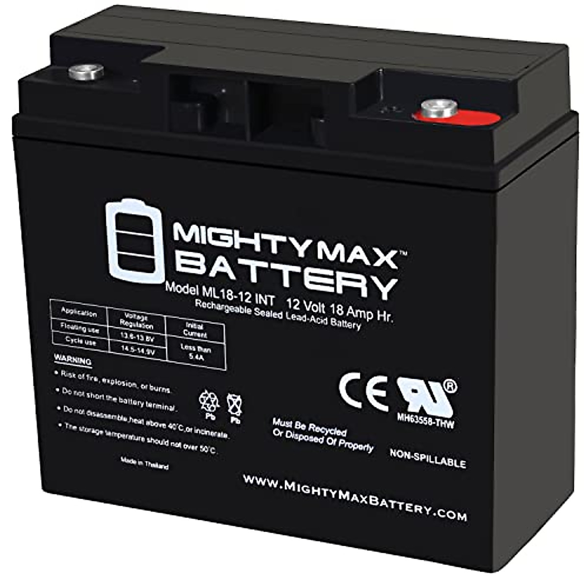 Mighty Max Battery 12V 18AH SLA Internal Thread Replacement for Vision CP12180