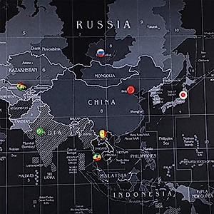 194 Pieces Creative Push Pins National Flag Pins Thumb Tacks Country Map Push Pin Decorative Drawing Pins for Bulletin Board, Pinboard, Map, Office