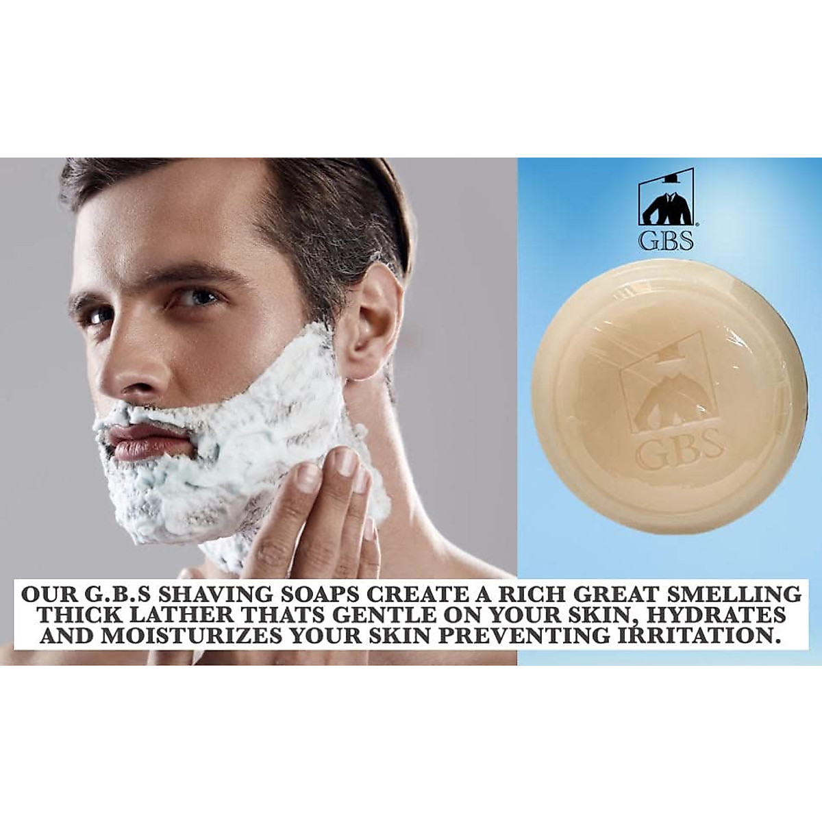 G.B.S Stylish Grooming Shaving Set for Wet Shaving Boxed Ceramic Black Shaving Soap Bowl/Mug with Knob Handle