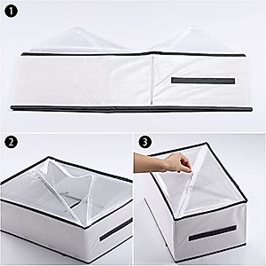 acDesign 4Pcs Nursery Drawer Organizer Dark Grey Sock Drawer Organizer Sock Organizers for Dresser Drawers Storing Socks, Underwear, Ties(5+7+9+12 Cell)