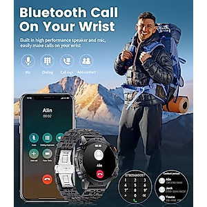 Smart Watches for Men,1.43'' Amoled Ultra HD Sport Watch with 120+Sport Modes/5ATM Waterproof/45Days Battery,in&Outdoor Fitness Tracker with Call,Heart Rate/Sleep Monitor for Android iOS(2 Straps)