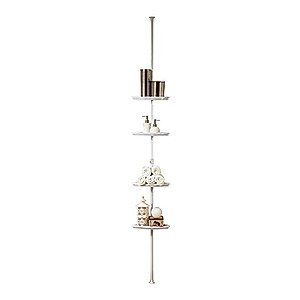 Prince Hanger, One Touch Adjustable Corner Shower Caddy, PHUS-0081, White, Coated Steel, Made in Korea