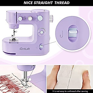 ArtLak Sewing Machines Mini, Portable Sewing Machine for Beginner with 16 Built-in Stitches and Reverse Sewing, Multi-Function Mending Machine Small with Accessory Kit Pedal for Family Children's Day