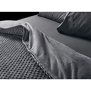 RelaxBlanket 60''x80'' Duvet Cover for Weighted Blanket | Premium Super Soft Minky Dot | Dark Grey