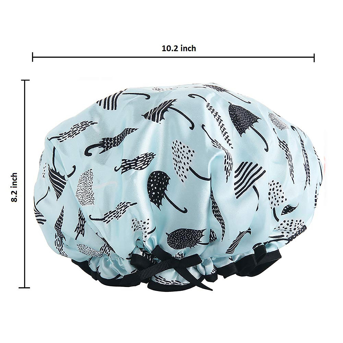 Shower Caps, 3 PACK Bath Cap for Women Waterproof & Adjustable Double Layered Shower Cap (Multi-colored8)