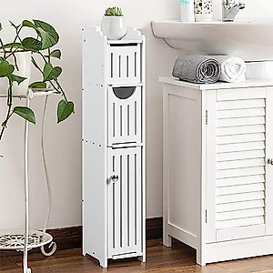 Bathroom Furniture Sets: Small Bathroom Storage Cabinet Great for Toilet Paper Holder,Toilet Paper Cabinet for Small Spaces,White Bathroom Organizer by AOJEZOR