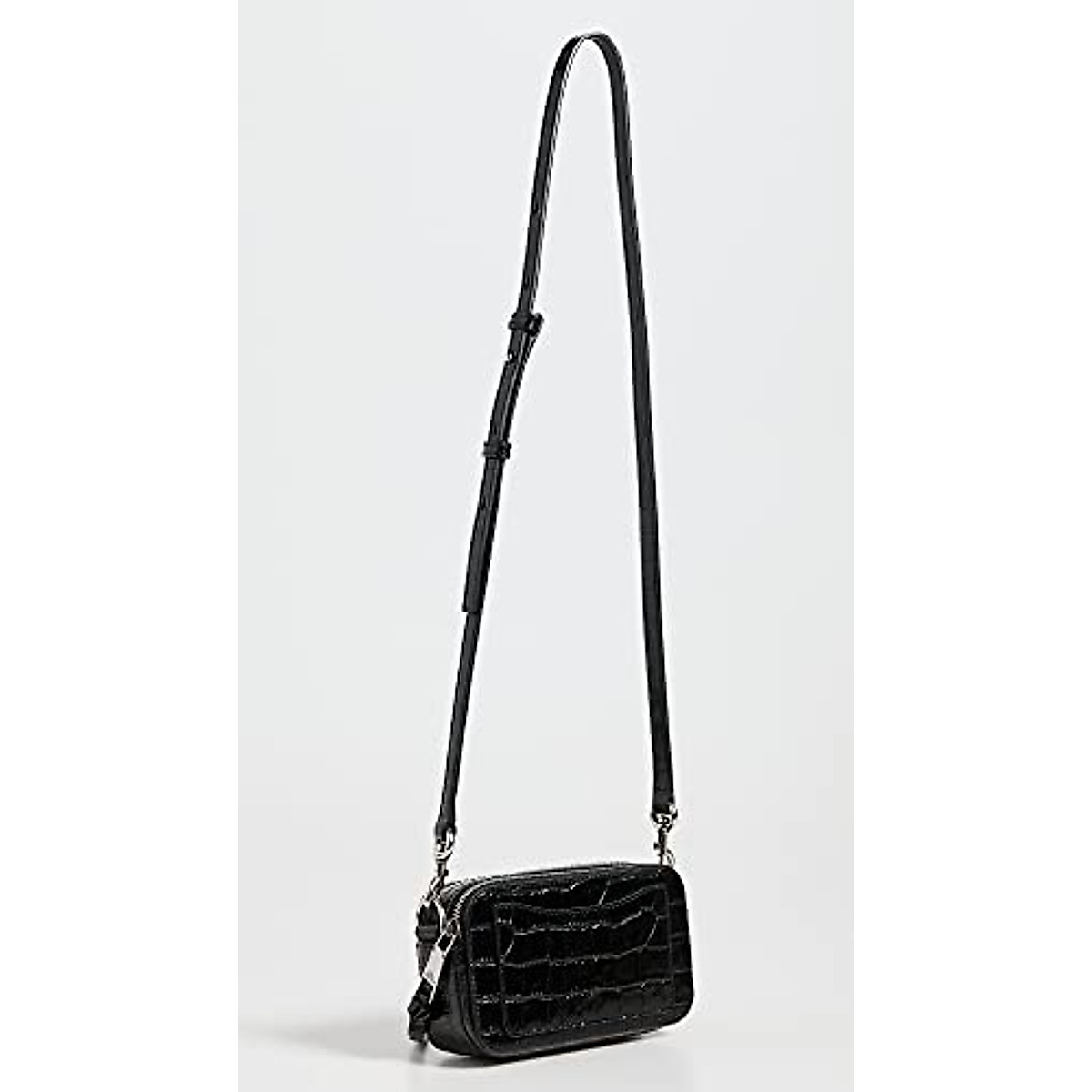 Marc Jacobs Women's Snapshot Croc Embossed Camera Bag, Black, One Size