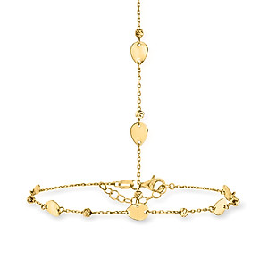 RS Pure by Ross-Simons 14kt Yellow Gold Disc Station Hand Chain Bracelet. 7 inches