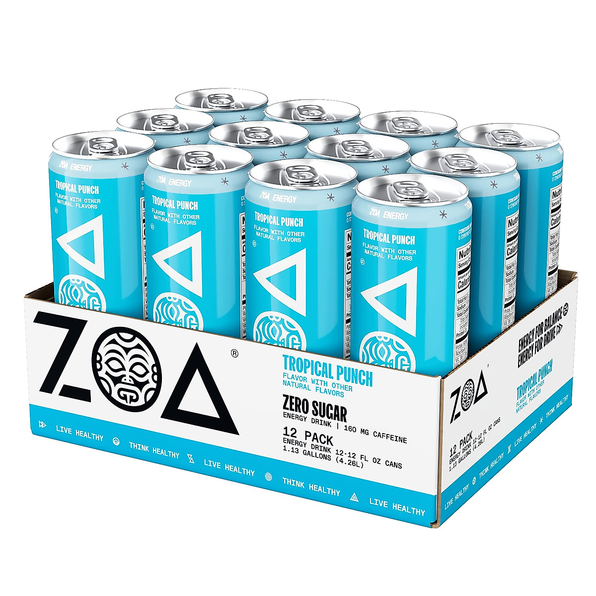 ZOA Energy Drinks Bundle - Best 12oz Flavors (60 Pack) | Healthy Energy Formula with Daily Vitamin C, Essential B-Vitamins | Gluten-Free, Keto Friendly | 12 Ounce Cans (Pack Of 12)