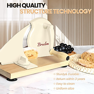 Manual Bread Slicer for Homemade Sourdough Bread, Adjustable Thickness&Evenly Slicing, Hand Crank Bread Slicer with Scale Line and Suction Cup, Sharp Blade, Suitable for Sourdough Bread, Etc