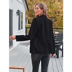 AUTOMET Womens Blazer Bussiness Casual Women Funeral Outfits Black Jacket Plus Size Lapel Work Clothes Sweater Blazer Dress Bussiness Causal Clothes Velvet Blazer