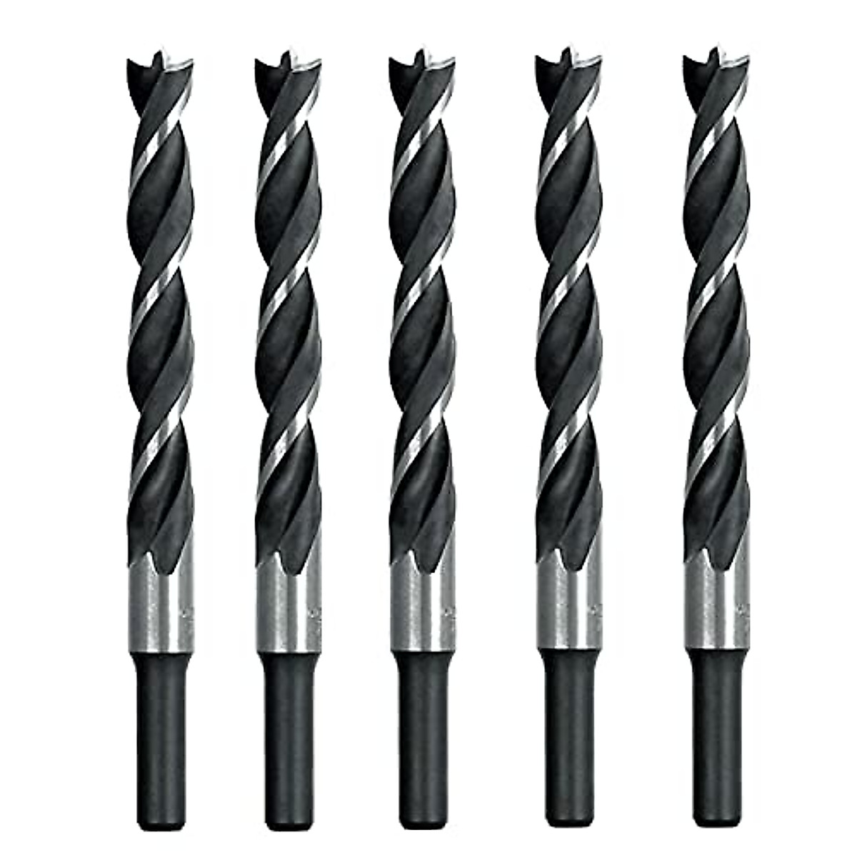 Brad Point Drill Bit Set 3/8 Inch 5Pcs Spur Point Stubby Woodworking Drill Bits