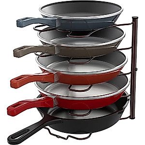 SimpleHouseware Cabinet Pantry Pot and Pan Organizer Holder Rack, Bronze