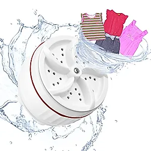 Andoer Ultrasonic Turbo Washing Machine Portable Mini Washer with USB Power Supply Suction Cups for Home Travel Business Trip