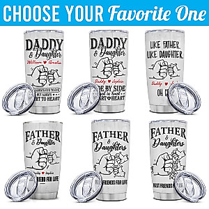 Wassmin Dad Gifts From Daughter Personalized Father Daughter Best Friends Tumbler Cup 20oz 30oz Dads Stainless Steel Insulated Coffee Tumblers Travel Mug Fathers Day Birthday Present