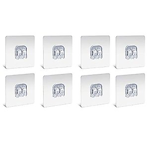 Corner Shower Caddy Adhesive Sticker Hook Mount for Shower Caddy Basket Bathroom Shelf Compatible with SMARTAKE, JOMARTO, Flowmist, Nieifi, HapiRm, Odesign, Lovelers, Soft Digits (Silver, 8 pack)