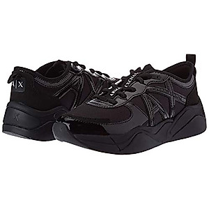 A｜X ARMANI EXCHANGE Women's AX Logo Streetwear Sneaker, Black, 8.5
