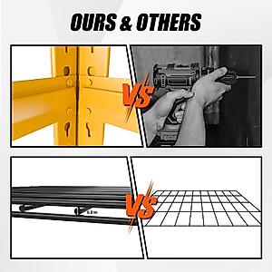 TRISENSE 40" W Garage Shelving Heavy Duty Storage Shelves Load 2400LBS Heavy Duty Shelving Adjustable 4 Tier Wire Metal Shelves for Storage Rack Pantry Shelf Industrial Shelving, Yellow