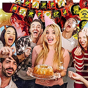 99pcs Cobraa Birthday Decoration Party Supplies Include Banner, Cake Toppers, Cupcake Toppers, Backdrop, Stars Foil Balloons, Stickers, Latex Balloons,for Kids Birthday Party