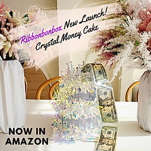 Ribbonbonbox Money Pull Out Gift Box – Luxury Flower Box wt Cash Box Insert – Unique Gift for Wife, Girlfriend, Mother, Friend – Surprise Box for Birthday, Thanksgiving, Christmas - Pranks for Adults