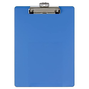 Officemate Plastic Clipboard, Letter Size, Arctic Blue (83048)