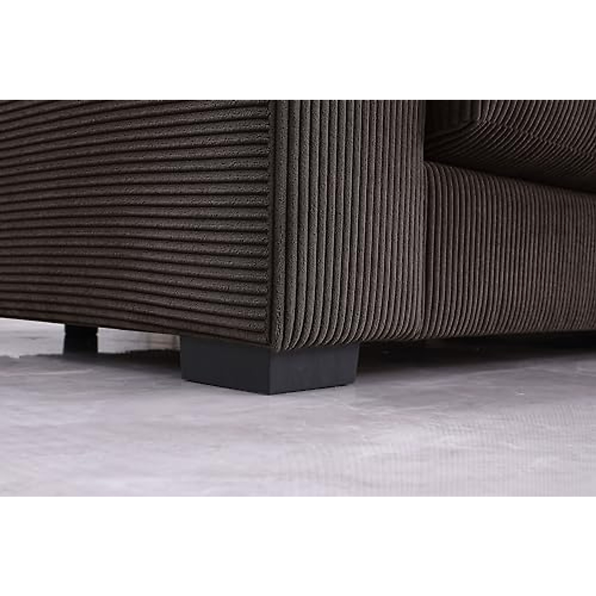 Oversized Two-Piece Right Facing Sectional Sofa Couches for Living Room, 109.75-Inch L Shaped Convertible Corduroy Upholstered Sofa&Couch with Left Chaise Daybed,Beige