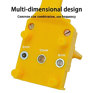 INDPROD Handheld Dowel Jig 15pcs,Pocket Hole Jig Kit for woodworking,3 Metal Bushing Sizes 6mm 8mm 10mm,Hole Screw Jig Positioner,Punch Locator Includes Removable Dowels Hex Key Self-Centering Pins