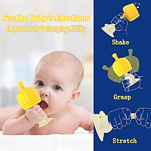 BOKOUHUI Silicone Teether Toy for Baby, Baby Teether with Storage Case, Teething Toys for Babies 0-6 Months,Baby Gift