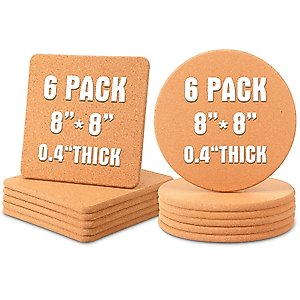 Maxcheck 12 Pcs Cork Trivet High Density Fine Particle Thick Cork Trivets for Hot Dishes, 8 Inch Heat Resistant Cork Coaster, Cork Placemats Cork Hot Pads for Pots and Pans