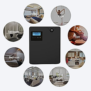 Hitish Scent Air Machine for Home, Bluetooth & WiFi Smart Scent Air Machine with Nebulizing Tech, 300ML Silent & Waterless Essential Oil Diffuser Cover up to 1500 Sq Ft for Large Room, Office(Black)