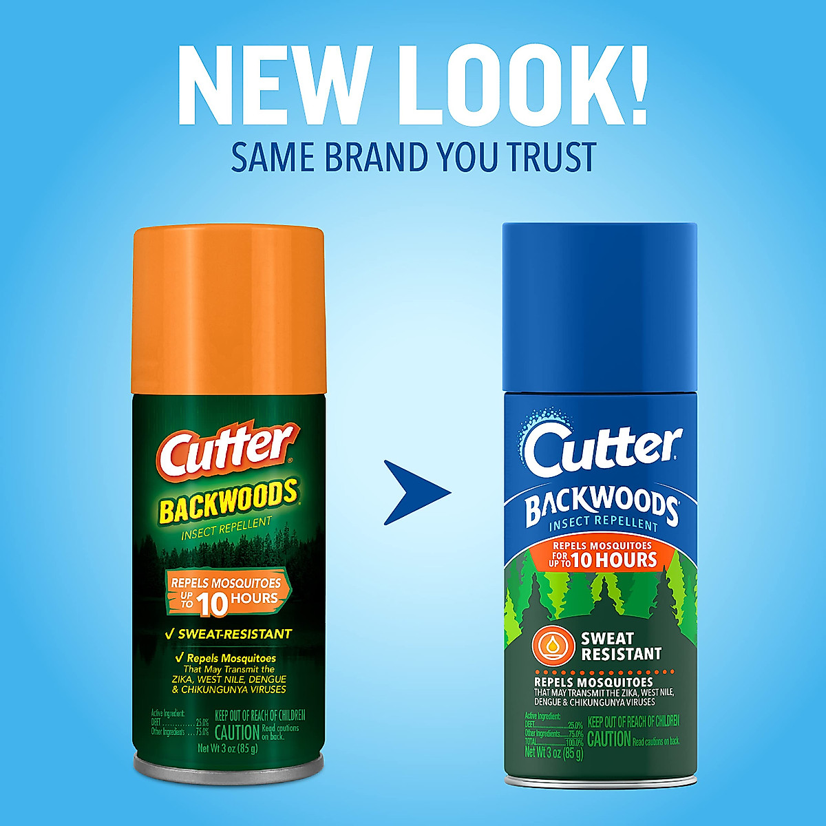 Cutter Backwoods Insect Repellent Travel Size, Repels Mosquitos for Up To 10 Hours, 25% DEET, 3 Ounce (Aerosol Spray)