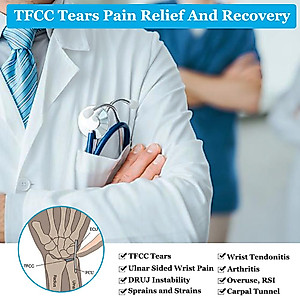 Wrist Brace For TFCC Tears, Adjustable Wrist Wrap with Soft Ring Pad for Ulnar Sided Wrist Pain, DRUJ Instability, Tendonitis, Strain, Carpal Tunnel, Wrist Support for Men Women Working Out, Sports