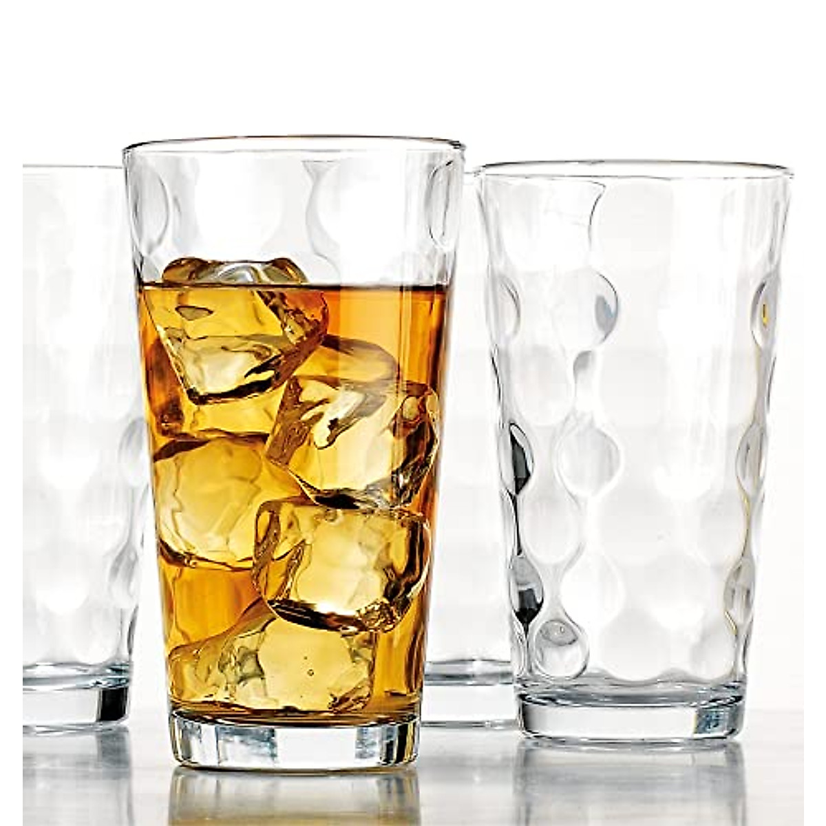 Home Essentials & Beyond Drinking Glasses [set of 10] Highball Glass Cups 17oz Premium Cooler Glassware – Ideal for Water, Juice, Cocktails, Iced Tea.
