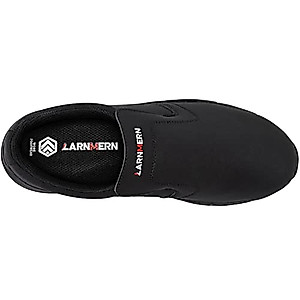 LARNMERN Non Slip Work Shoes for Women Walking Sneakers Kitchen Chef Slip Resistant Shoe Waterproof Food Service Restaurant Slip on Casual Fashion Working Footwear Comfortable Lightweight(Black/9.5)