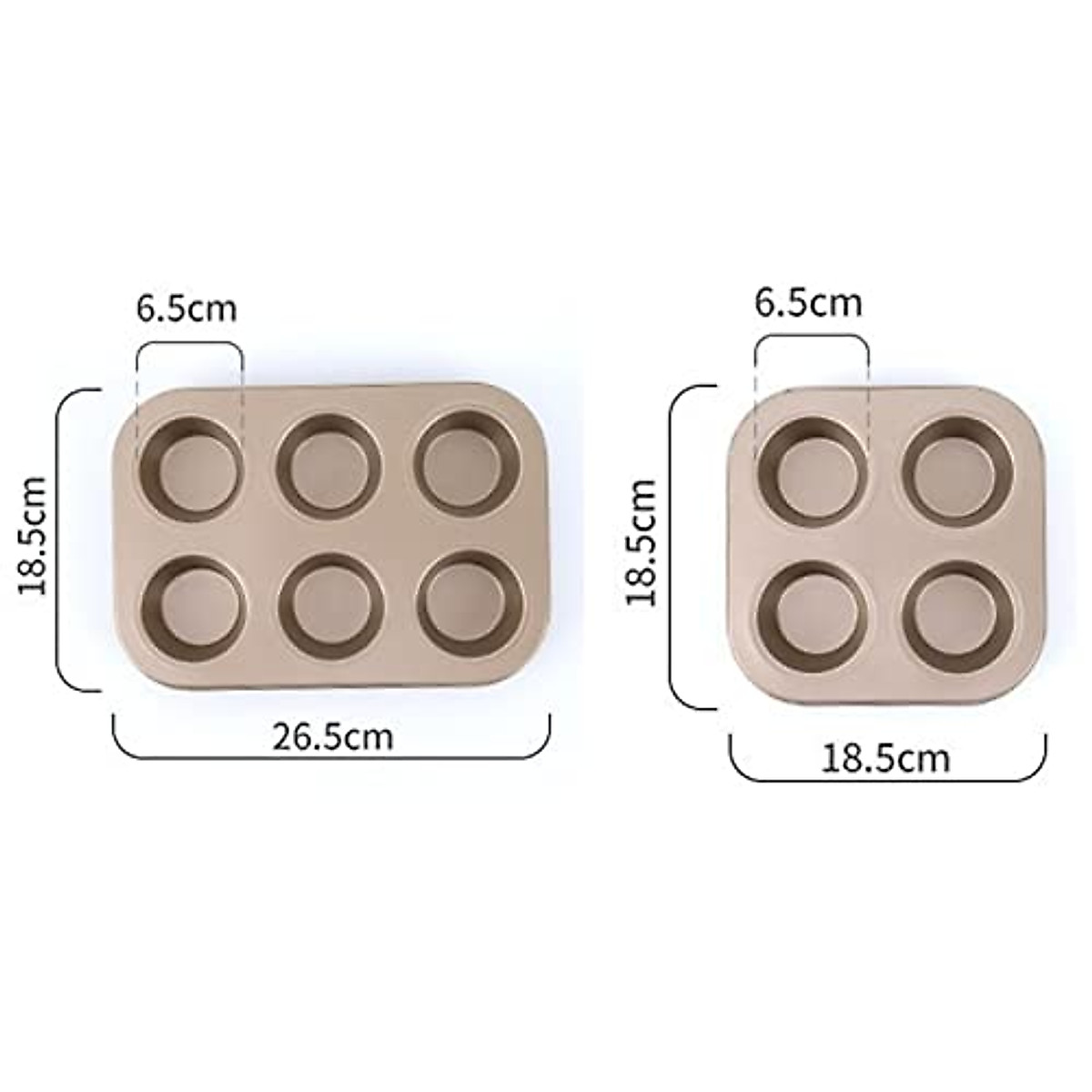 AGSYFFD 2 Piece Muffin Pan, Cupcake Pan Non-Stick Hamburger Baking Pan, Carbon Steel Cupcake Pan, Easy to Clean, Great for Cakes or Muffins