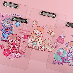 Clipboard Cute A4 Board Clip Writing Splint Board Office Folder Board Office Stationery Exam Folder Filing Products for School (Color : 3)