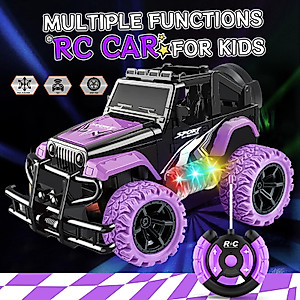 Remote Control Car for Toddlers Boys Girls 4-7 6-8 | Transformation Car Robot - 1:18 Scale Drifting RC Cars Transforming Robot Cars Toys with One Button Deformation - Girls Race