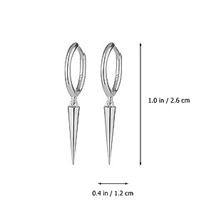 Spike Dangle Earrings, 925 Sterling Silver Huggie Hoop Earring, Geometric Triangle Cone Dangle Drop Earrings, Stud Earring 2.6x0.3cm 11047280T9 0